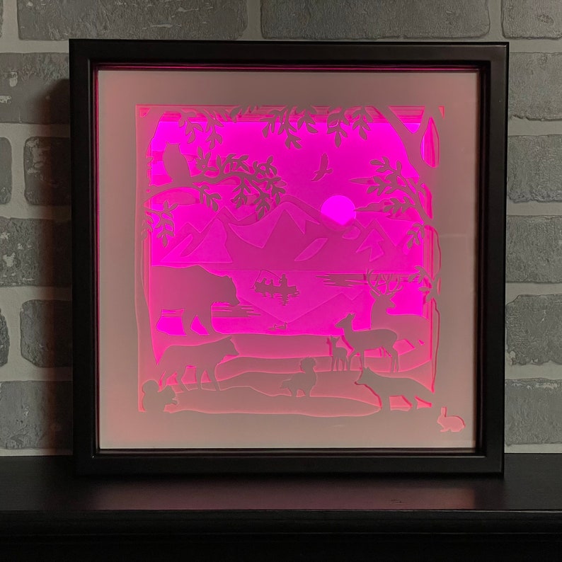 Woodland Creatures Shadow Box Light Box - Digital Files - Etsy