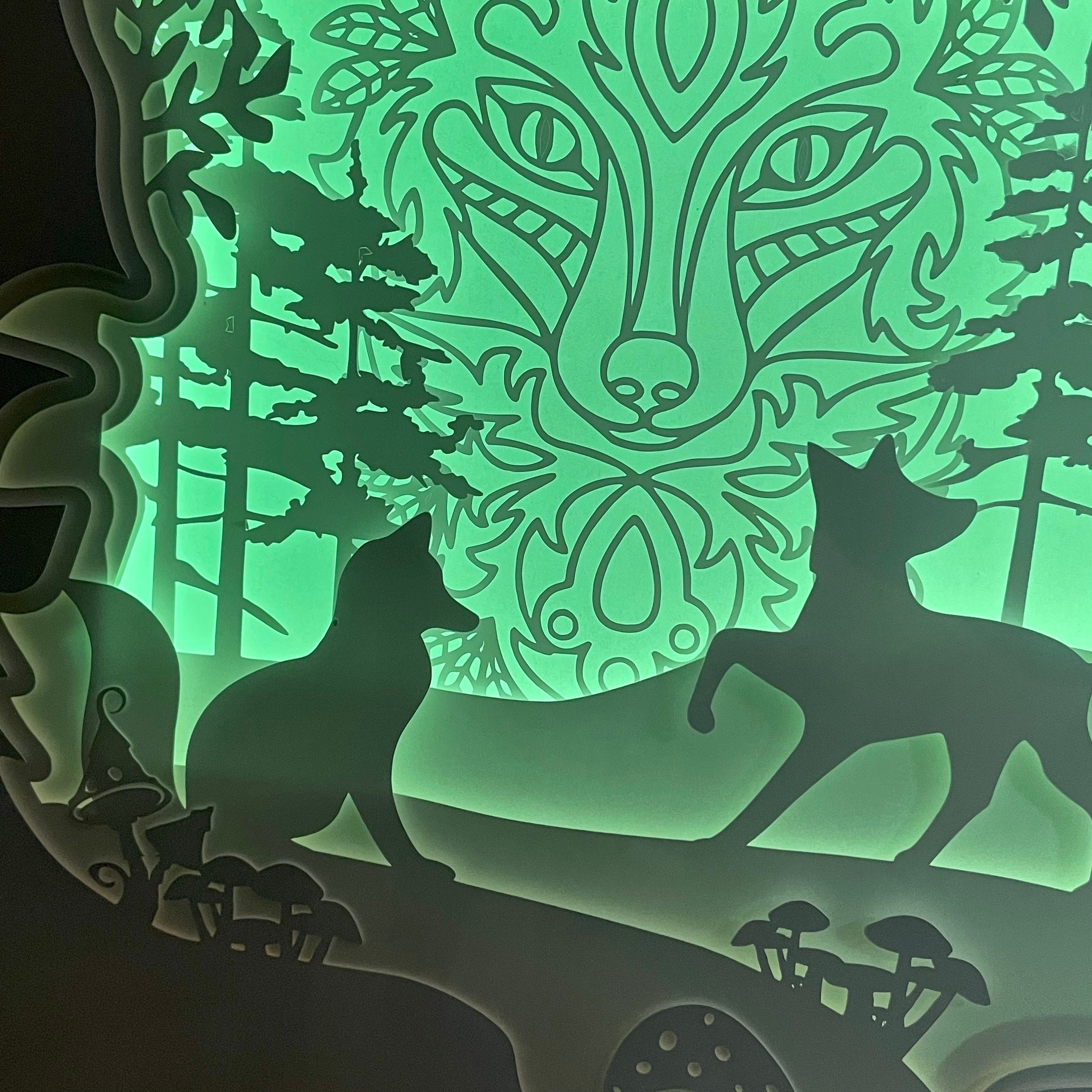 Fox Light Box Shadow Box - Digital Files - Etsy