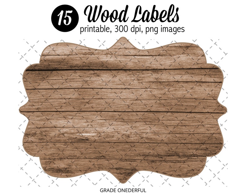 Rustic Wood Labels Digital Brown Wooden Labels Printable - Etsy