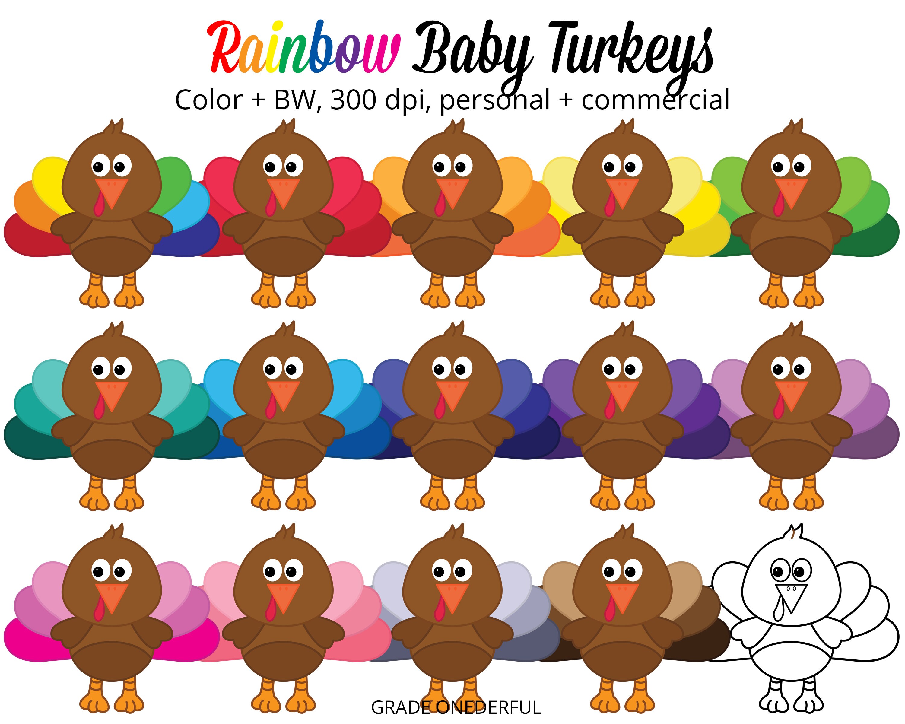 Little Turkeys Clipart