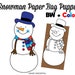 Snowman Paper Bag Puppet Template Printable Puppets for Kids - Etsy Canada