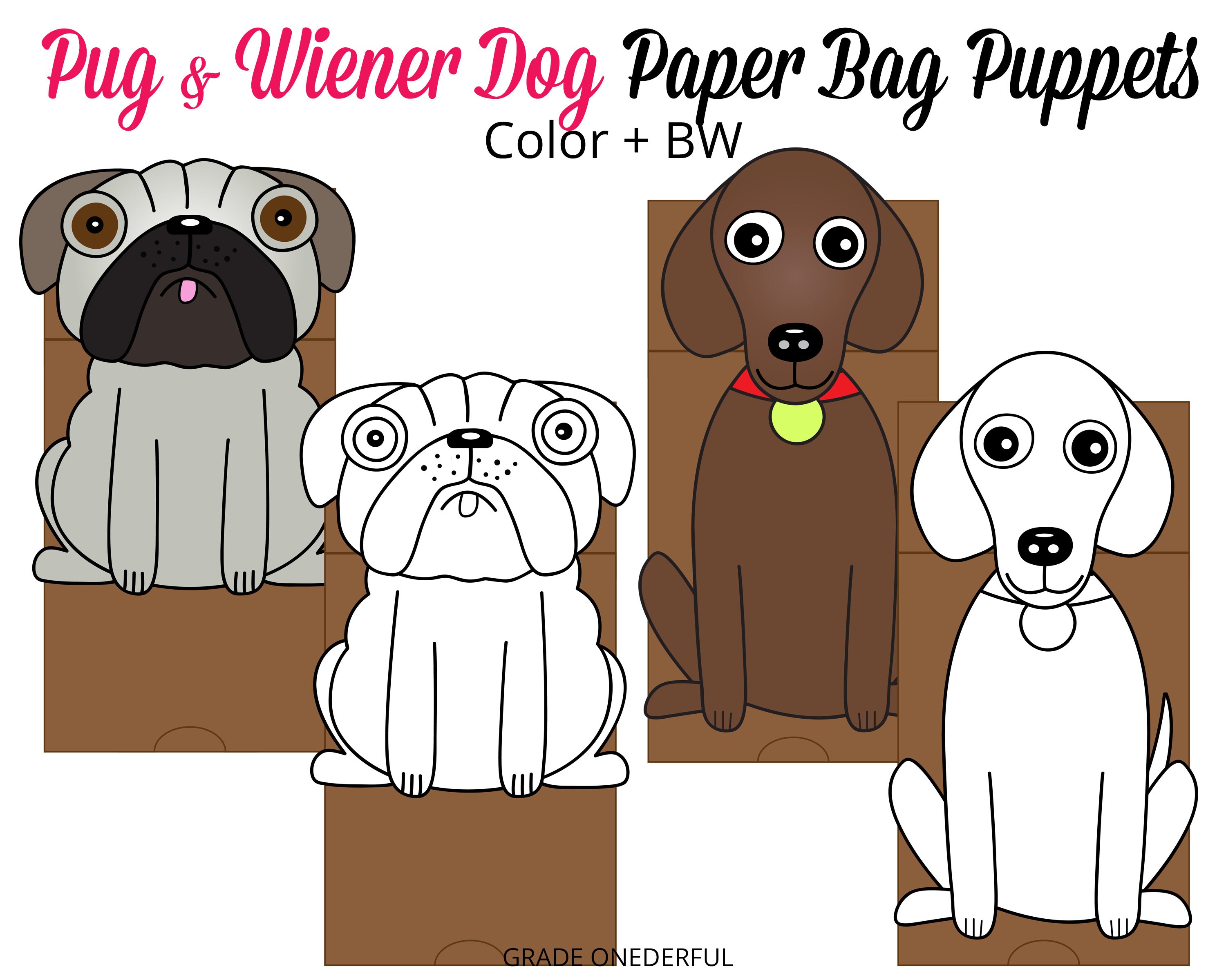 Puppy Paper Bag Puppet Templates