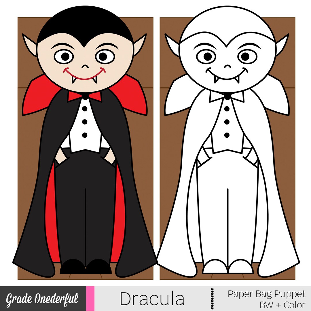 Dracula Vampire Paper Bag Puppet Halloween Puppet Craft for - Etsy