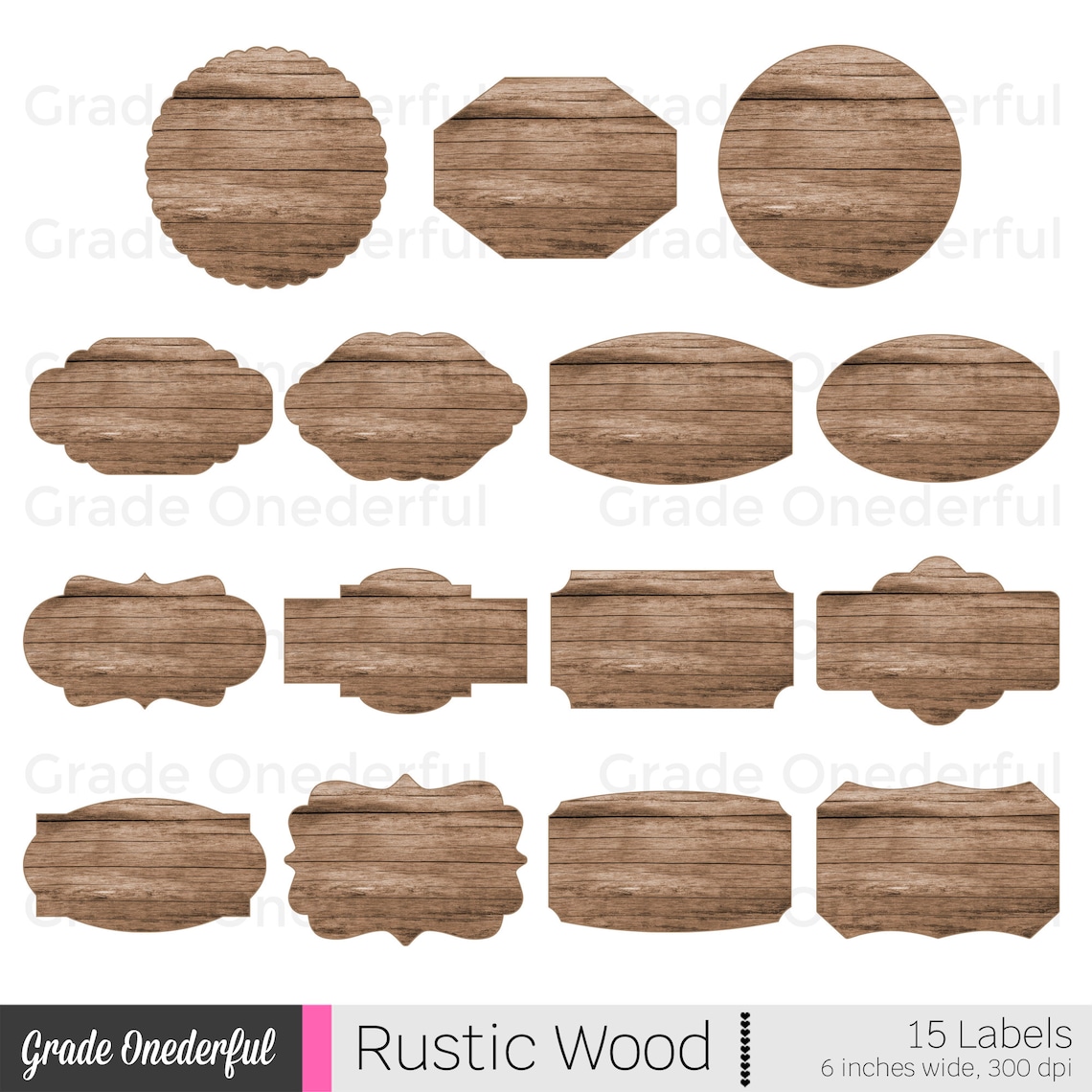 Rustic Wood Labels Digital Brown Wooden Labels Printable - Etsy Canada
