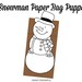 Snowman Paper Bag Puppet Template Printable Puppets for Kids - Etsy Canada