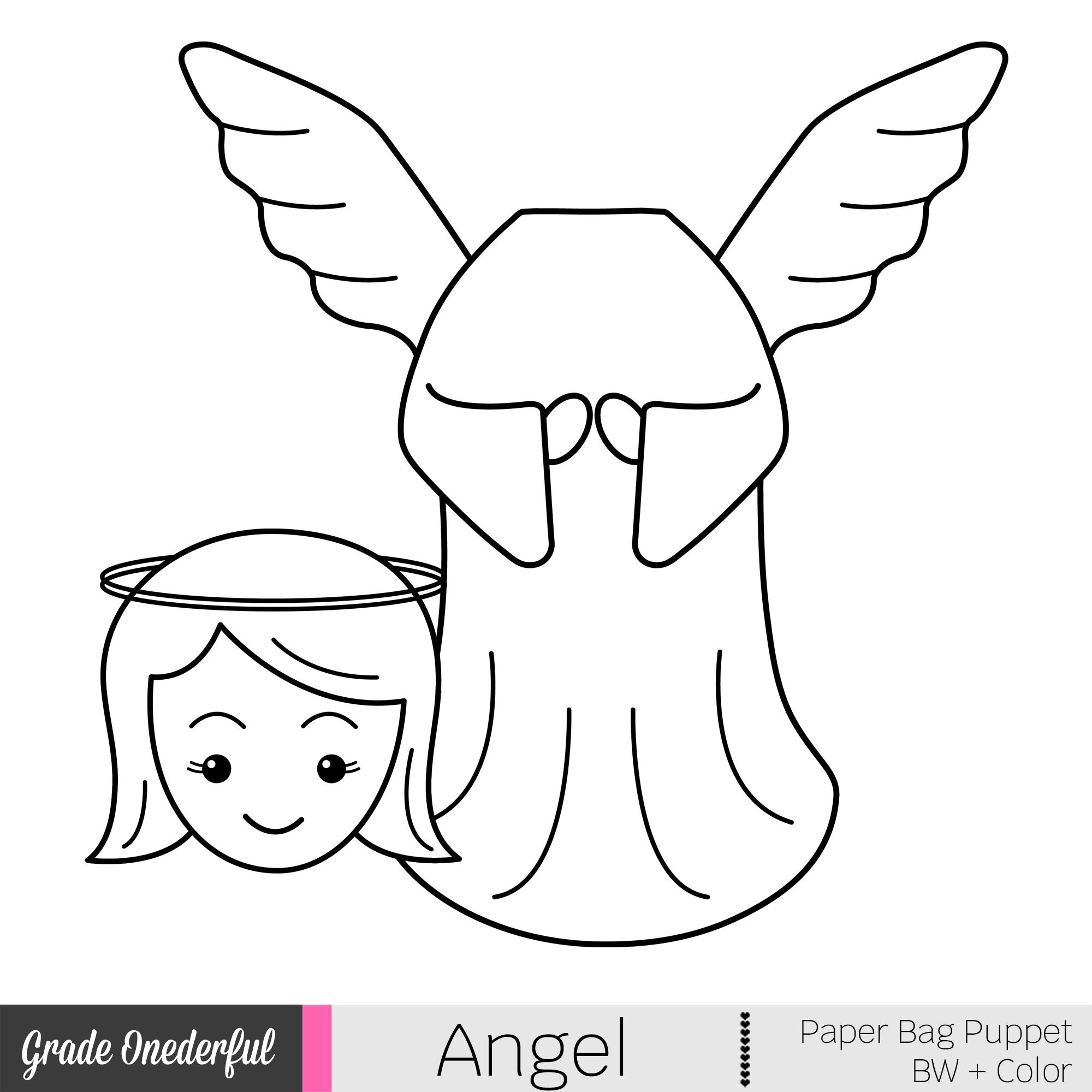 Angel Paper Bag Puppet Template Perfect for Christmas Kids' Crafts - Etsy