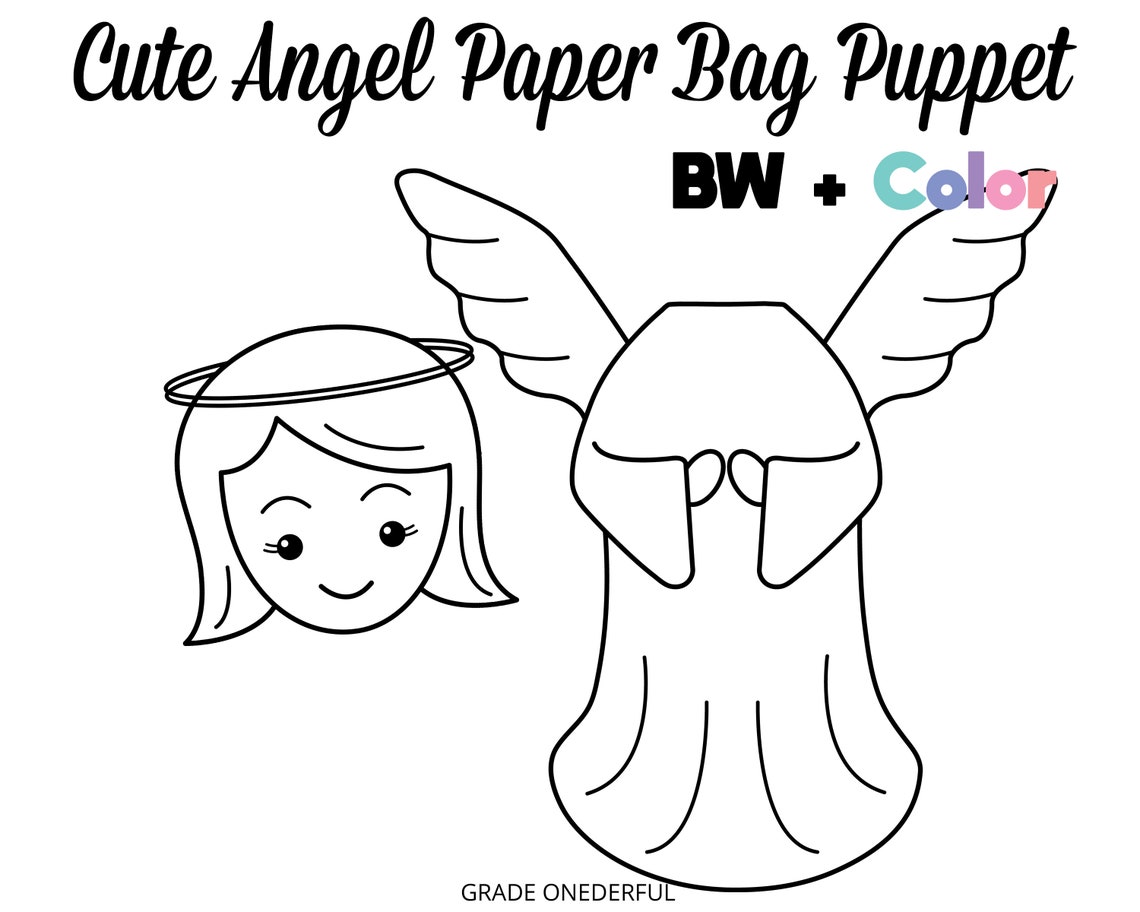 Angel Paper Bag Puppet Template Perfect for Christmas - Etsy