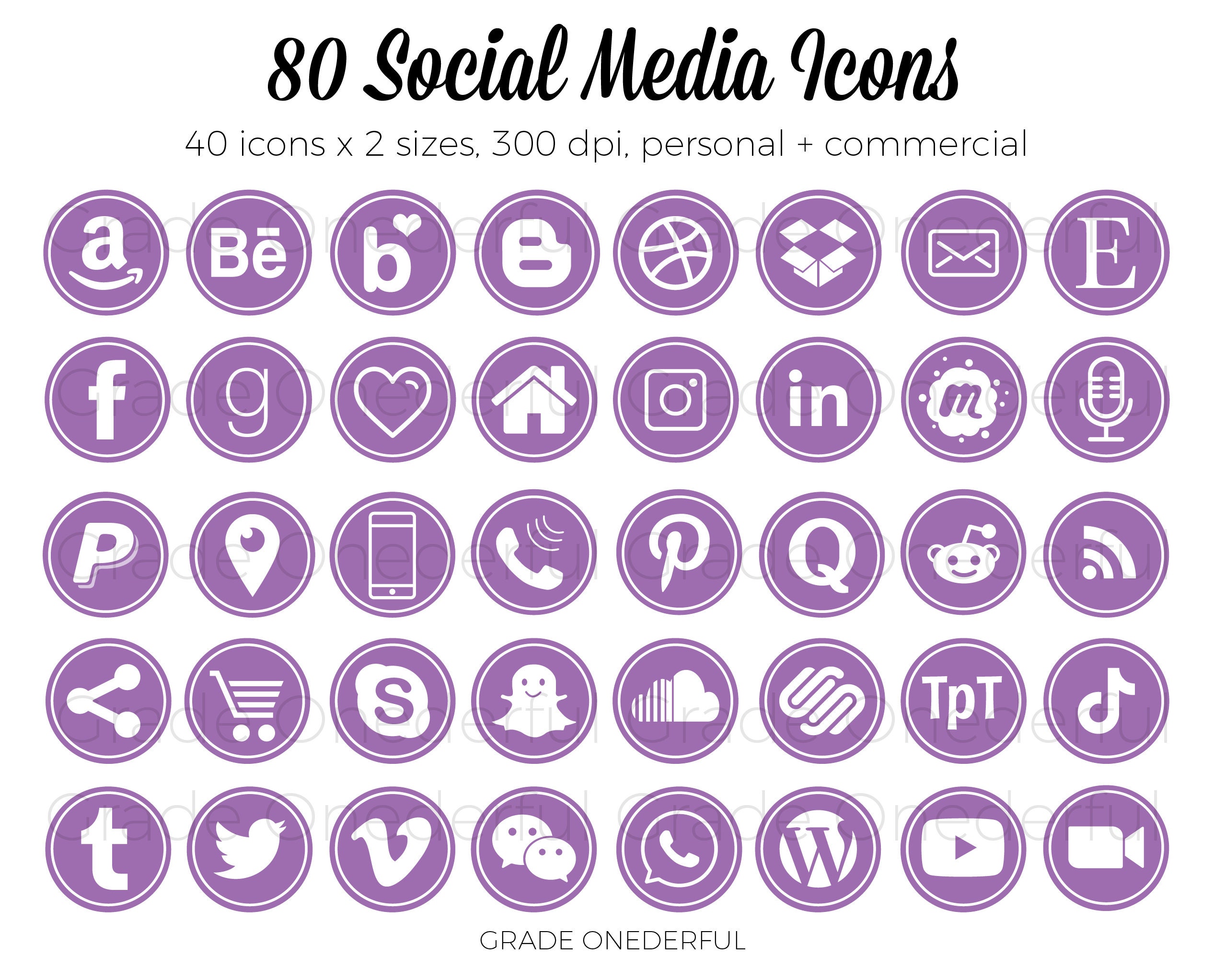 Purple Social Media Icon