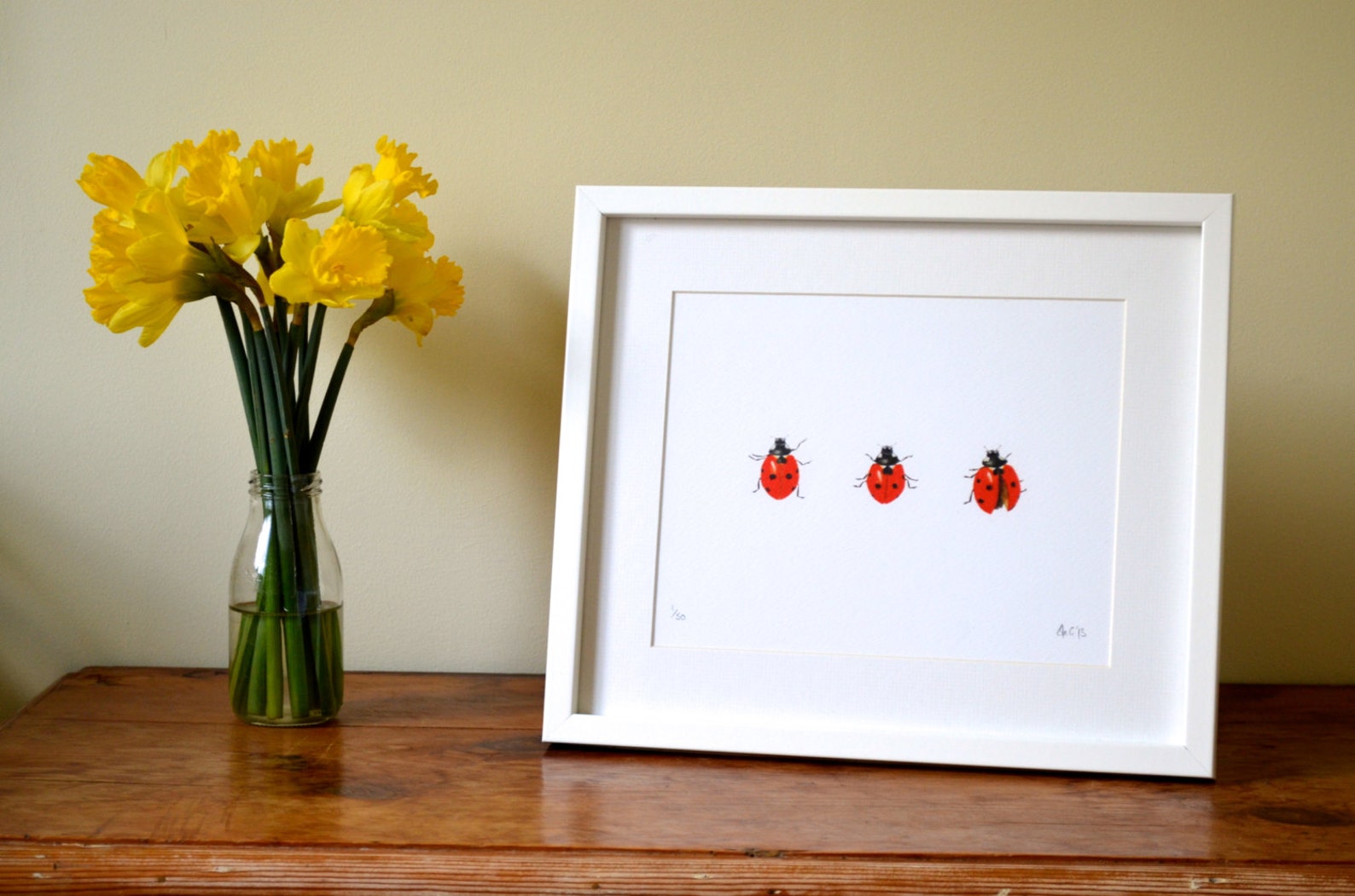 Ladybird Print | Ladybug Picture | Three Ladybirds Art Print ...