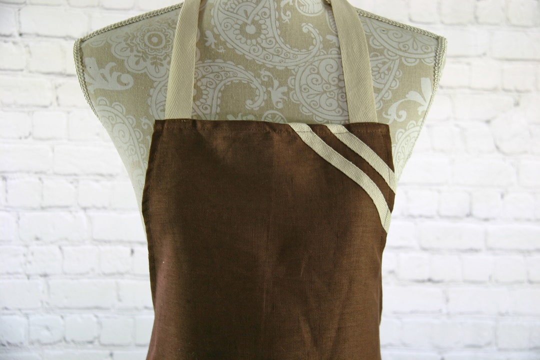 Brown Chocolate Linen Adult Full Apron - Etsy