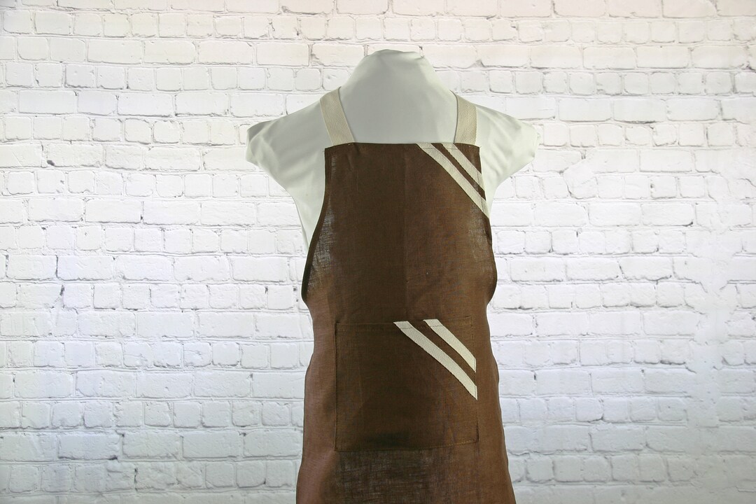 Brown Chocolate Linen Child Full Apron - Etsy