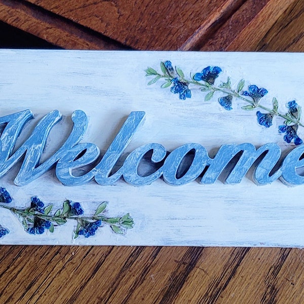 Pressed Flower Welcome Sign - Etsy