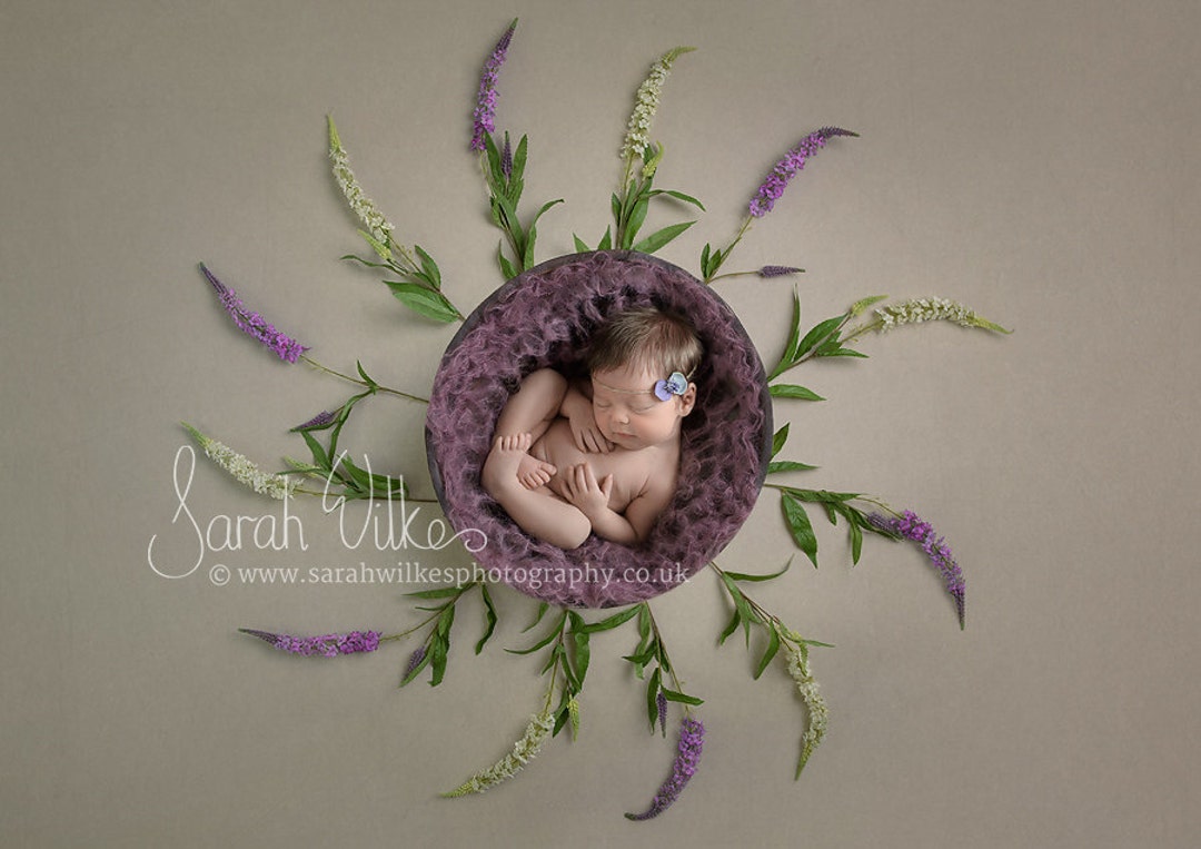 Newborn Digital Background - Pink Heather Flower Swirl - Etsy