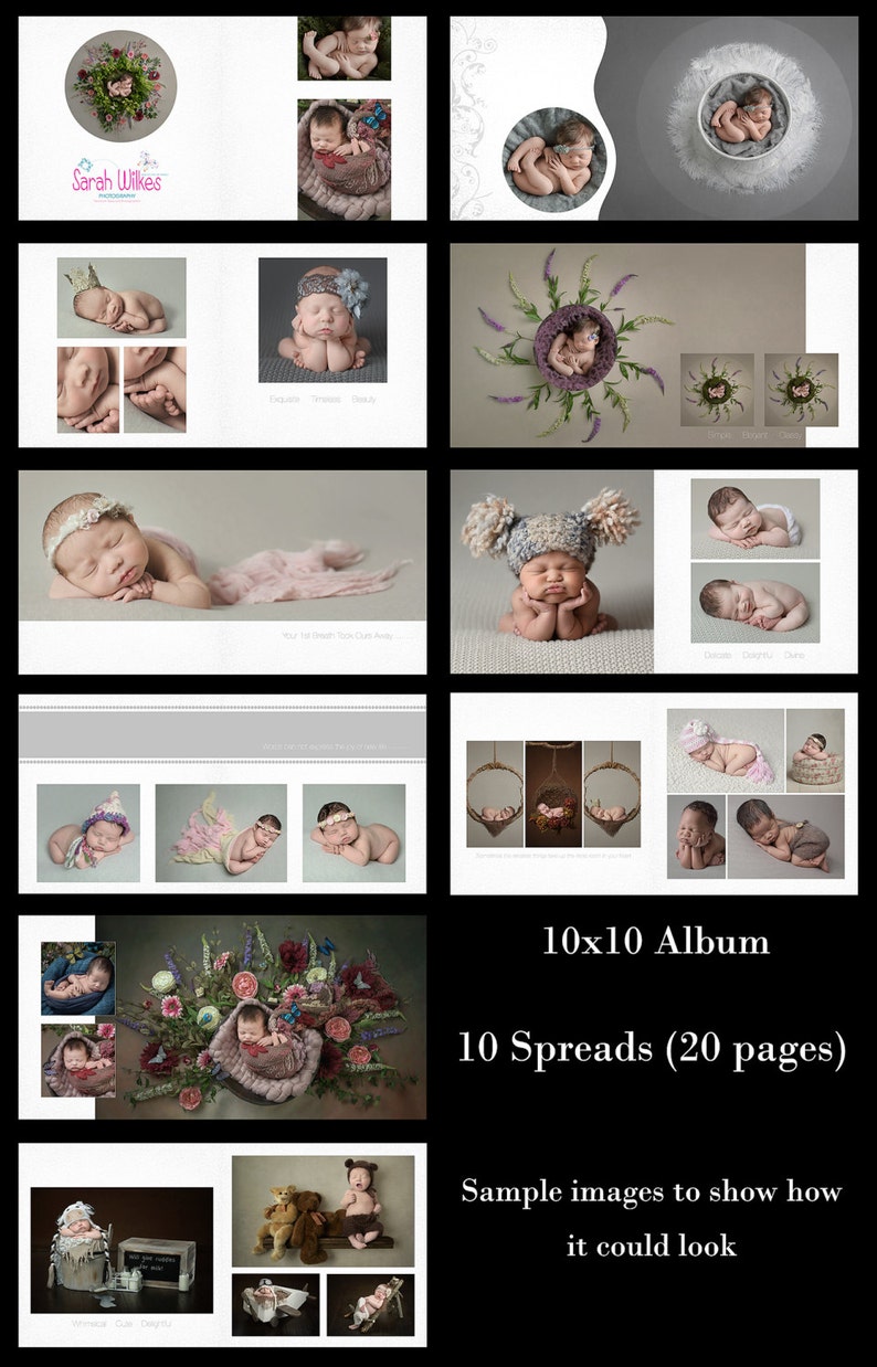 Album Template - 10x10 10 Spreads (20 Pages) - Etsy