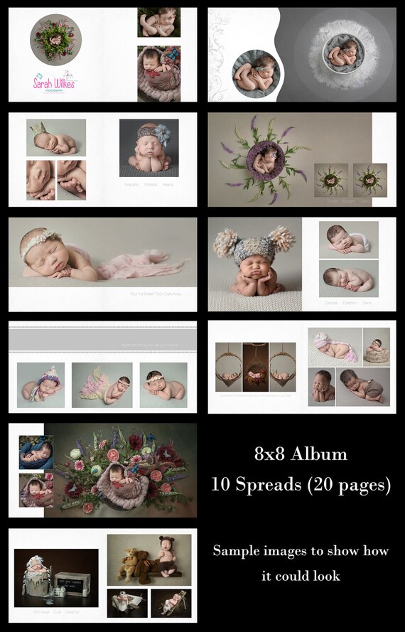 Album Template 8x8 10 Spreads 20 Pages | Etsy