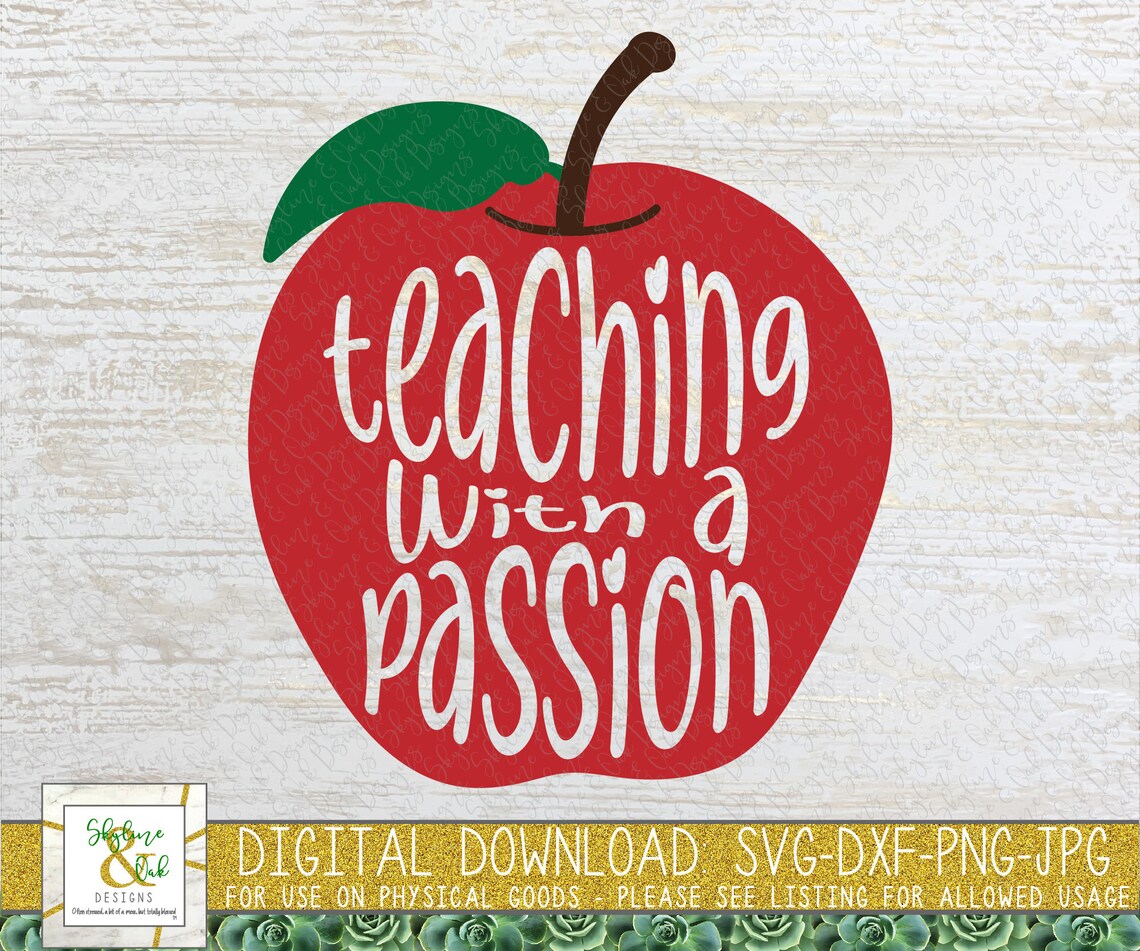 Teaching With a Passion SVG Teacher Inspiration SVG - Etsy