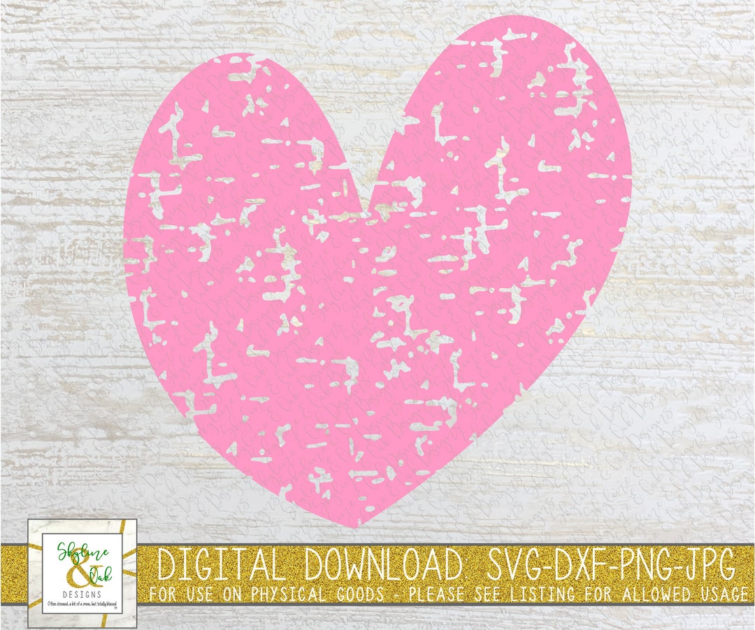Distressed Heart SVG Grunge Heart SVG Valentine's Heart SVG Hand Drawn ...