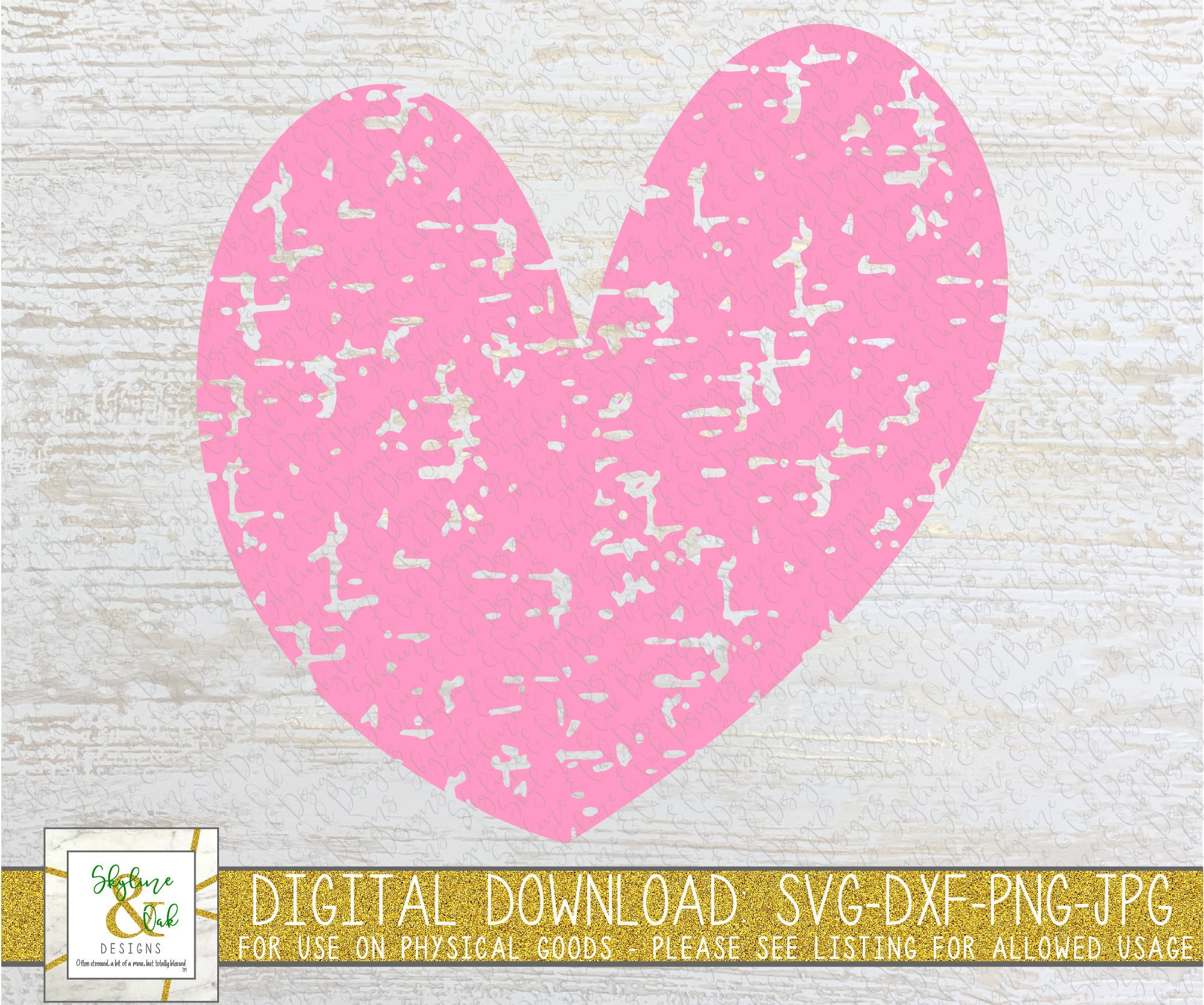Distressed Heart SVG Grunge Heart SVG Valentine's | Etsy