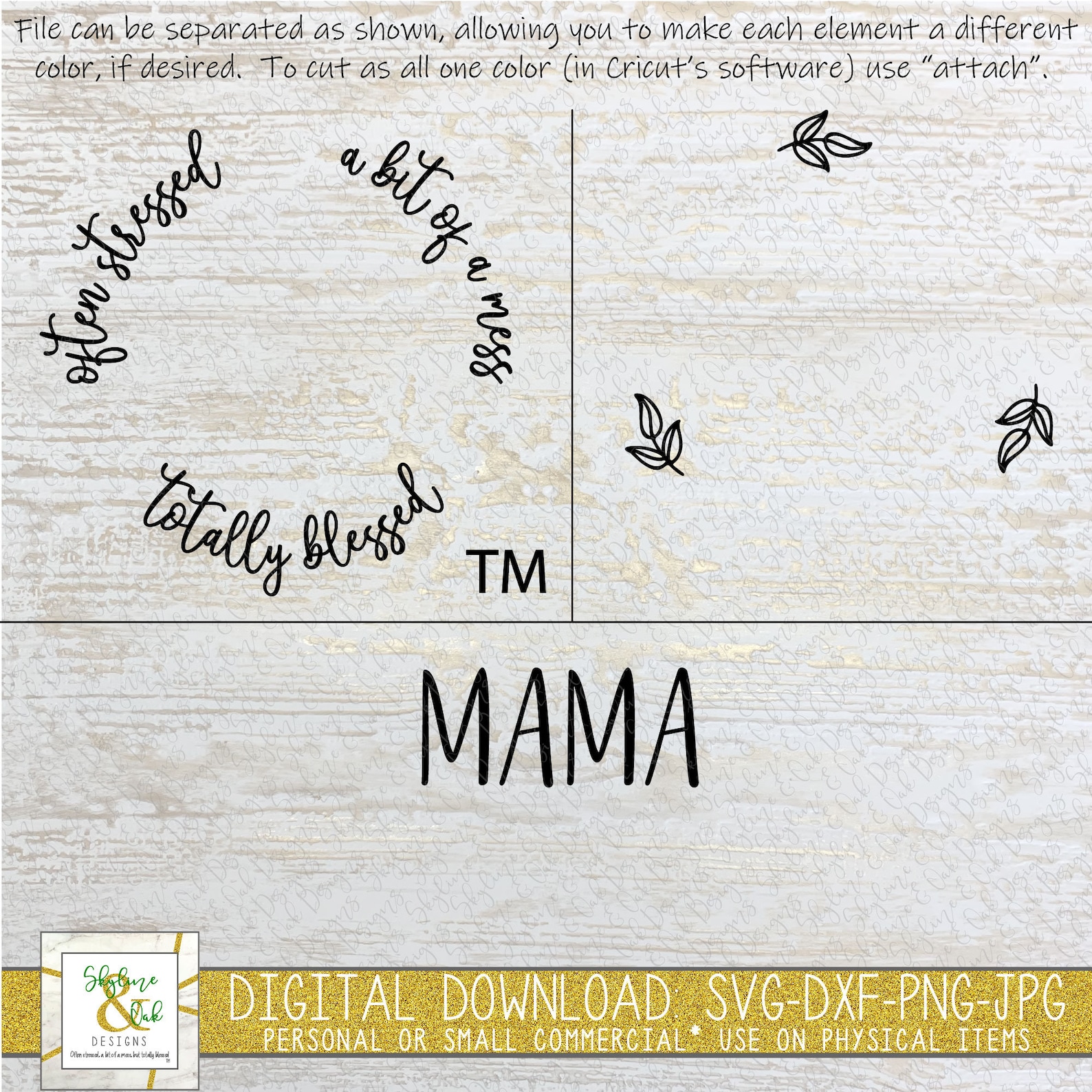 Often Stressed A Bit of A Mess but Totally Blessed Mama SVG - Etsy