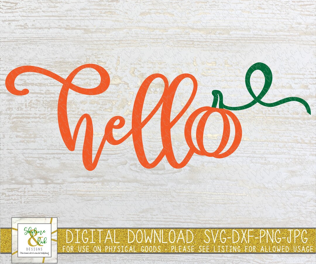 Hello Pumpkin SVG | Fall Hello SVG | Pumpkin Word Svg | Fall Word Svg ...