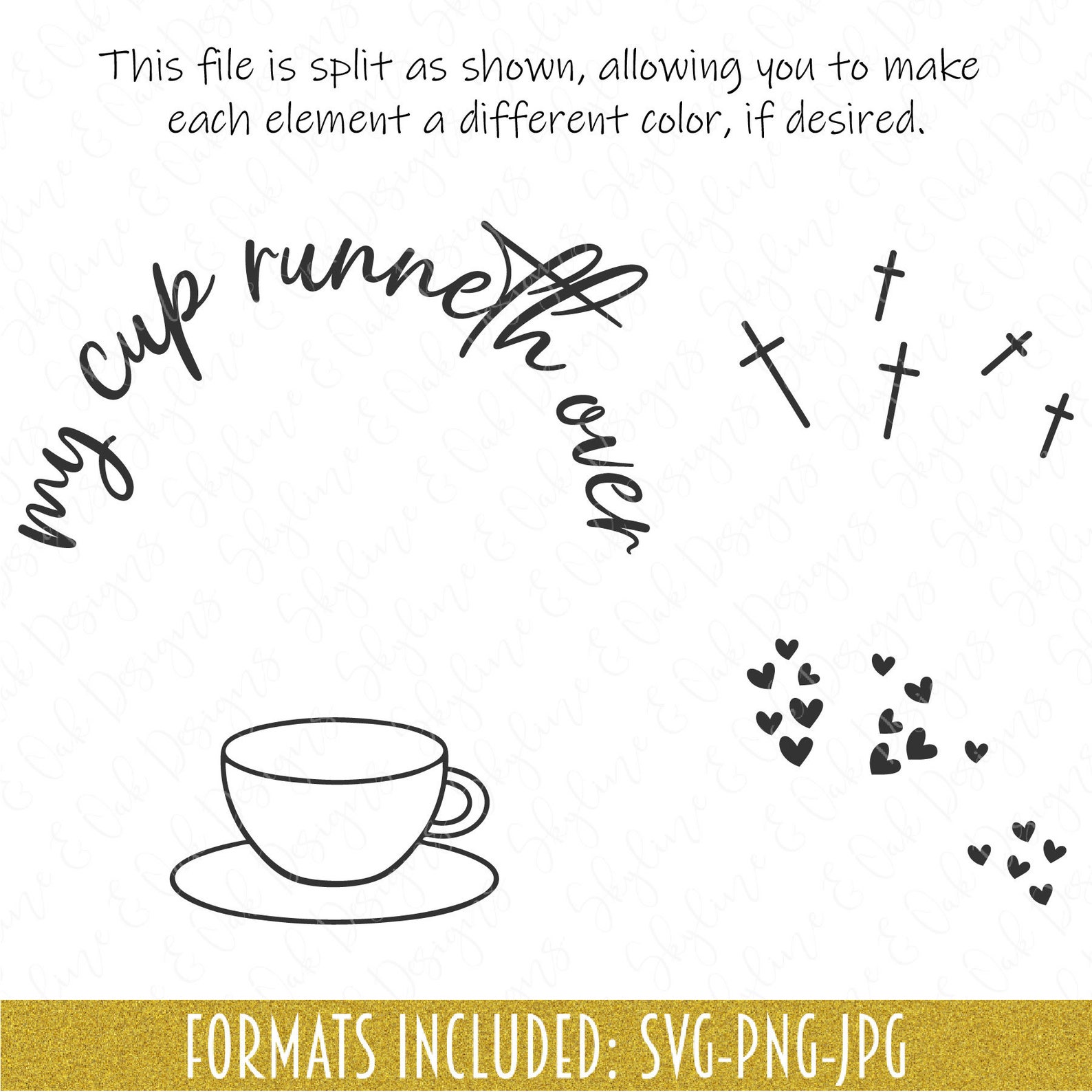 My Cup Runneth Over SVG / Bible Verse SVG / Scripture SVG / | Etsy