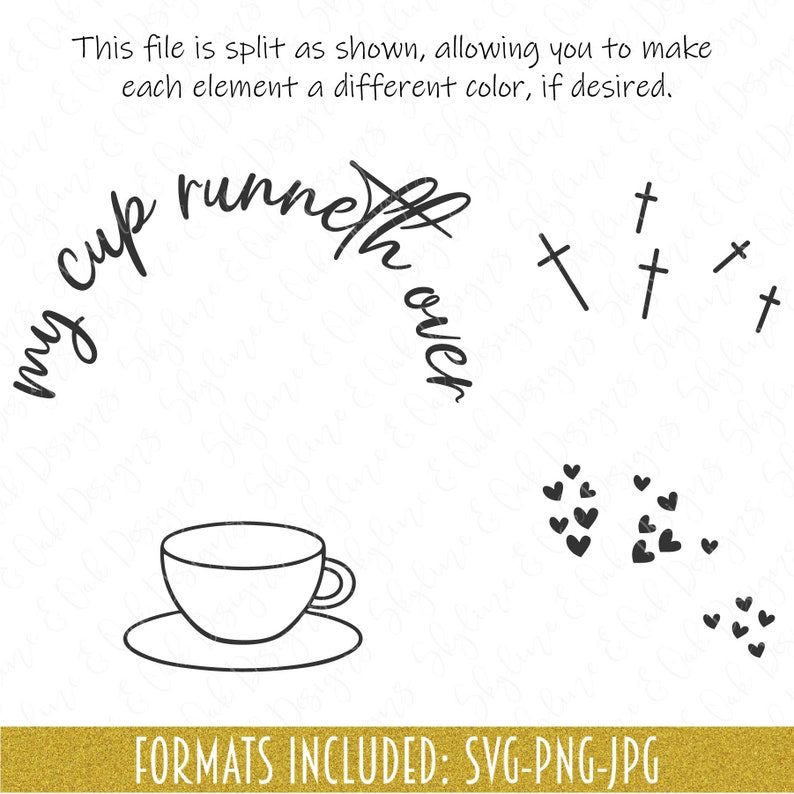 My Cup Runneth Over SVG Bible Verse SVG Scripture SVG | Etsy