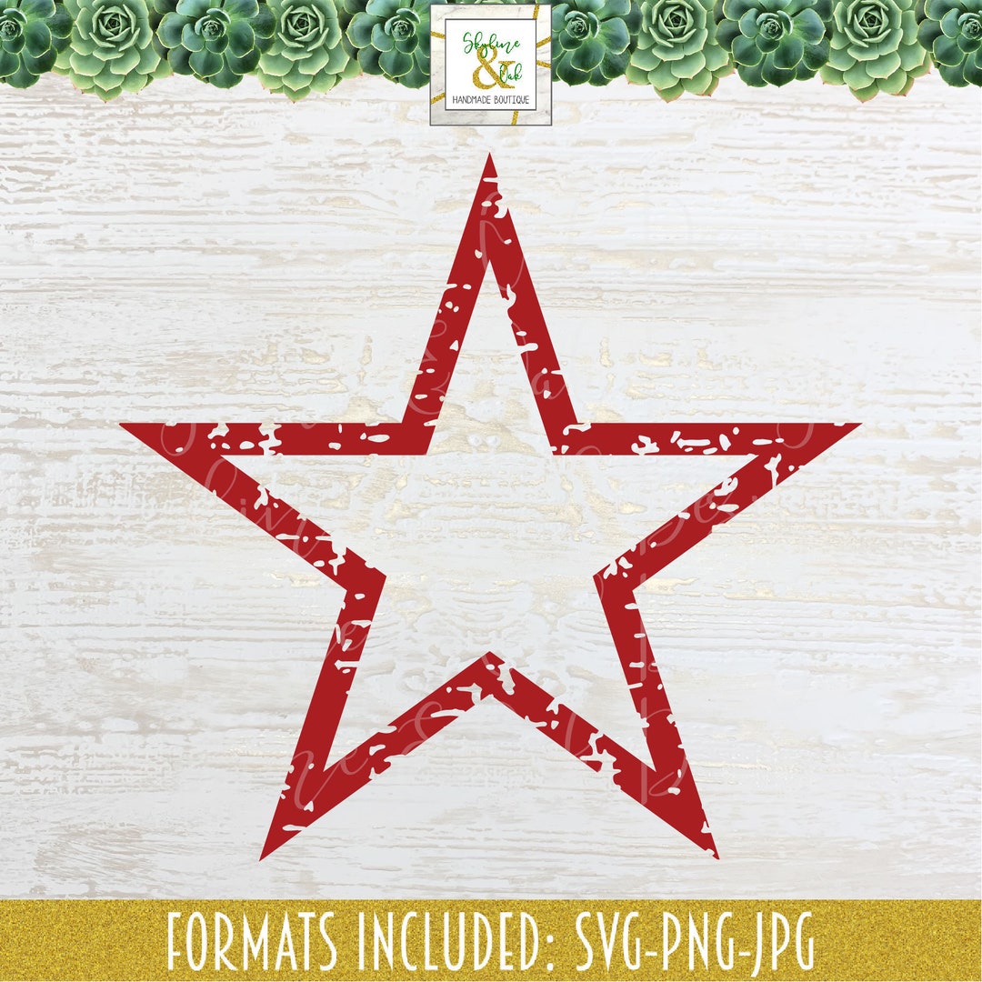 Distressed Star Frame SVG Grunge Star SVG Distressed 4th of July SVG ...