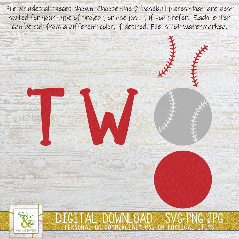 Two Baseball SVG 2nd Birthday SVG Baseball SVG Second | Etsy