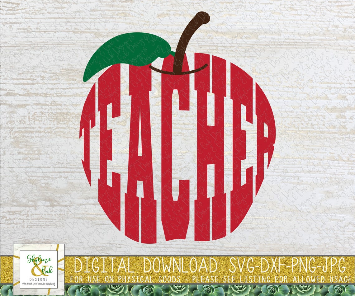 Teacher Apple SVG Apple Word Art Svg Teacher Word Art Svg - Etsy