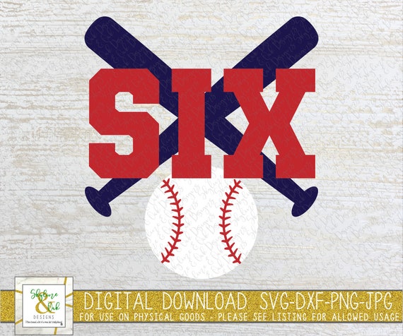 Six Baseball and Bats SVG 6th Birthday Svg Sixth Birthday | Etsy