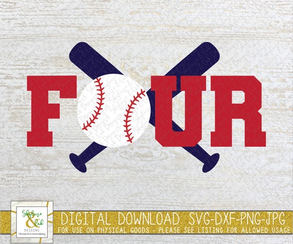 Four Baseball and Bats SVG 4th Birthday Svg Fourth - Etsy