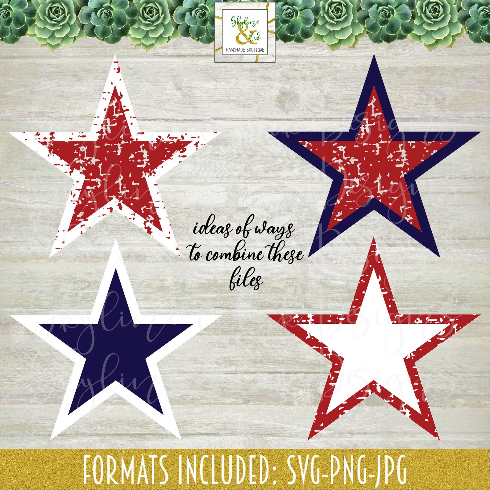 Distressed Star SVG Bundle Grunge Star SVG Distressed 4th of July SVG ...