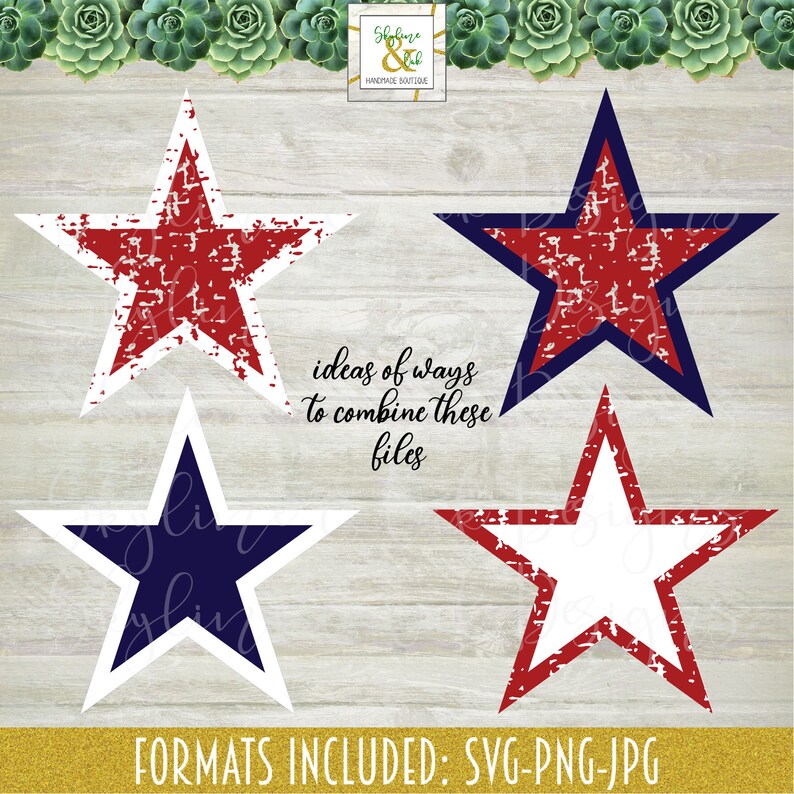 Distressed Star SVG Bundle | Grunge Star SVG | Distressed 4th of July ...