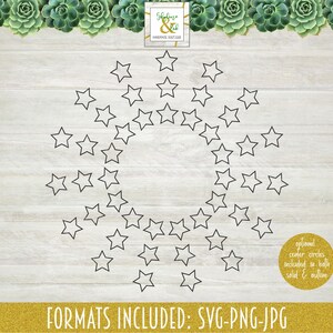 Star Circle Frame SVG Bundle Star Monogram Frame SVG Star - Etsy
