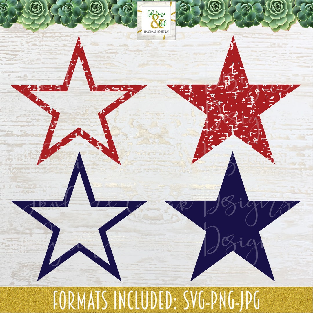 Distressed Star SVG Bundle | Grunge Star SVG | Distressed 4th of July ...