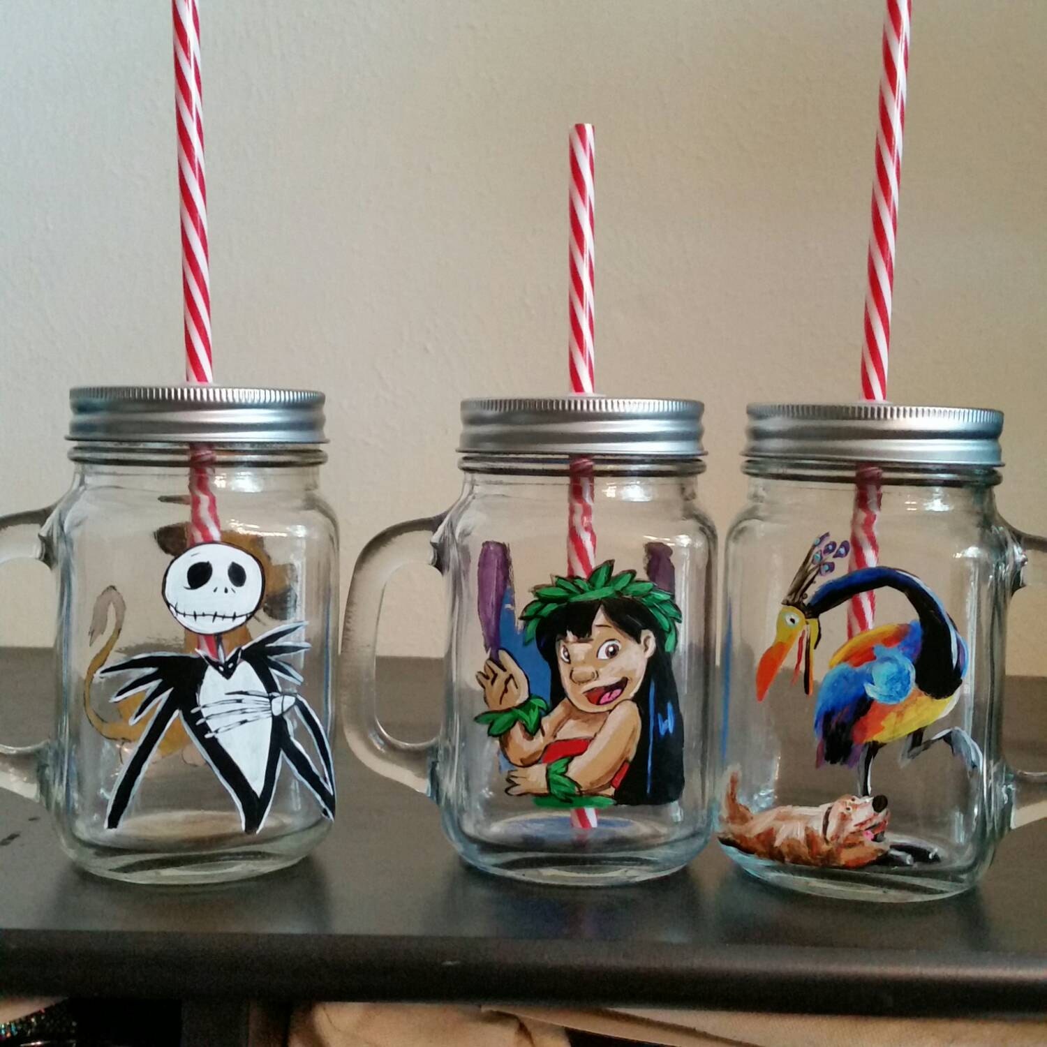 Hand Painted Mason Jar With Handle : Your Character Choice - Etsy