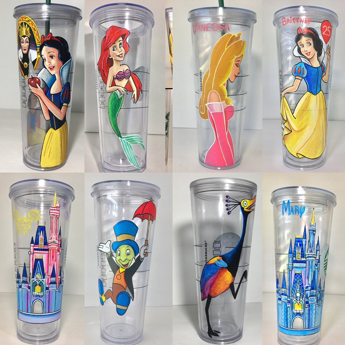 Hand Painted Clear Starbucks Tumblr 16/24oz | Etsy