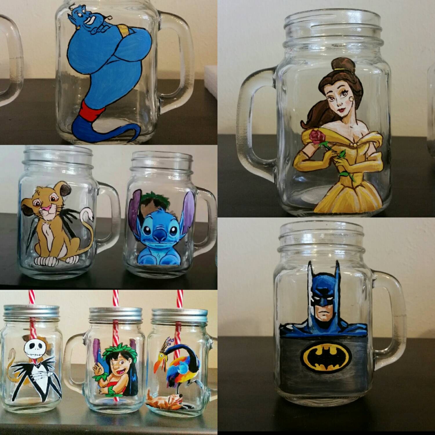 Hand Painted Mason Jar With Handle : Your Character Choice - Etsy