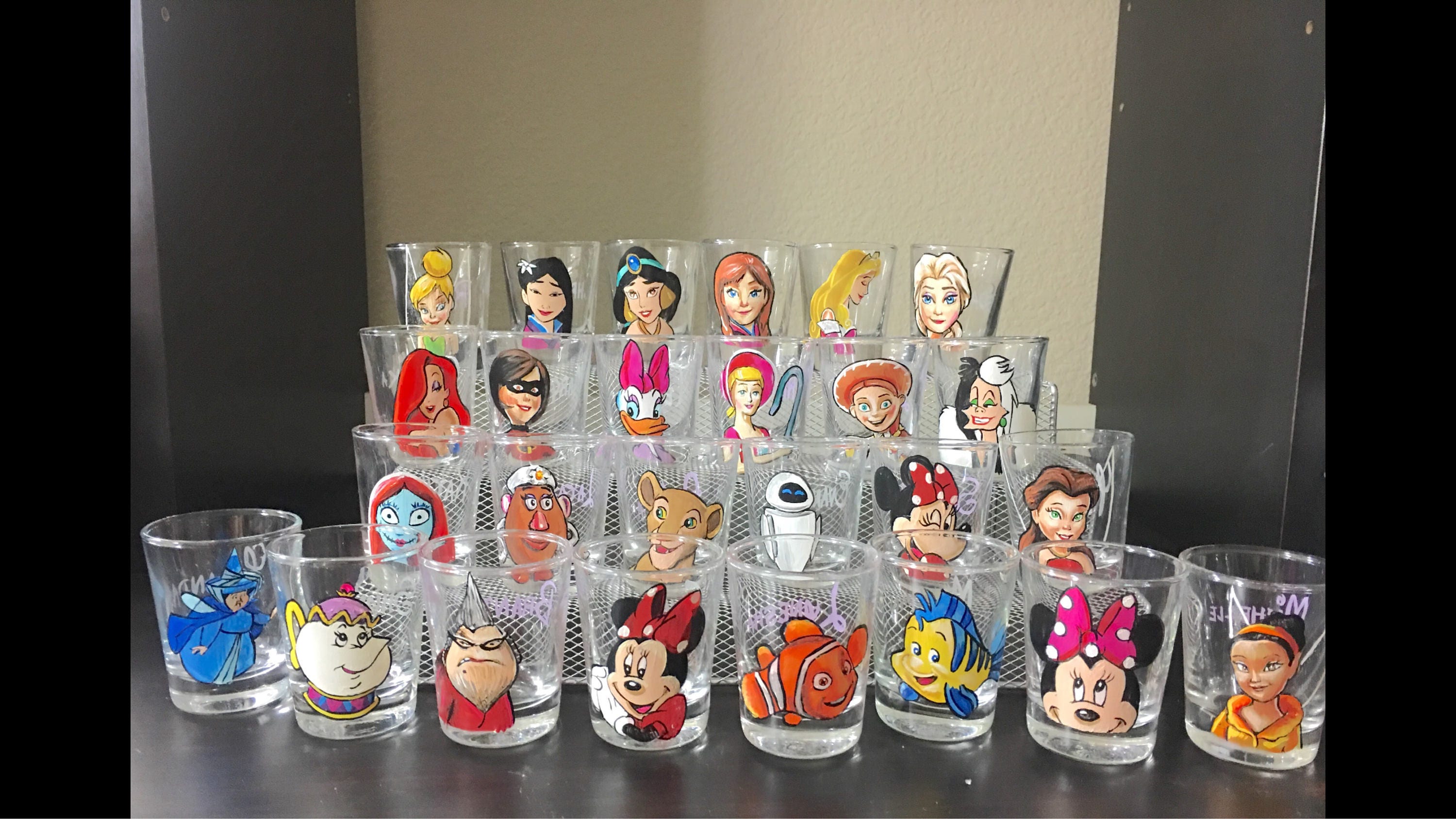 1 Hand Painted Shot Glass: Your choice of character | Etsy