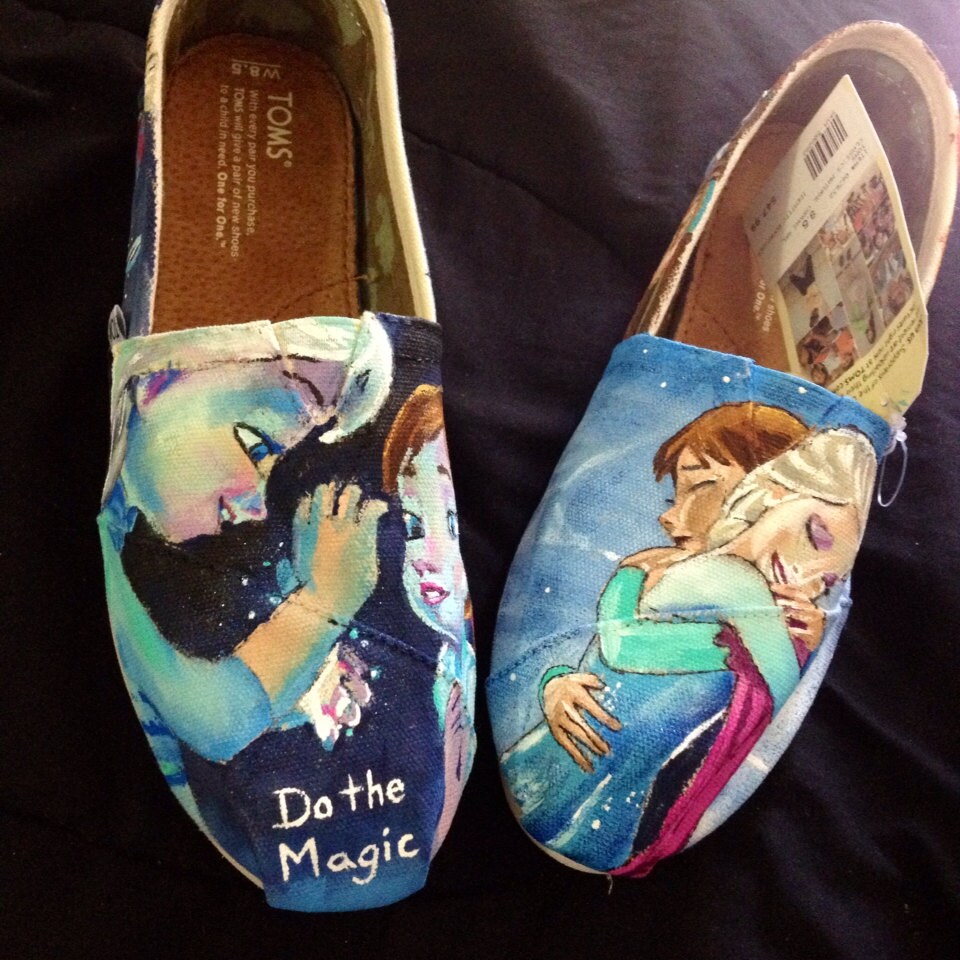 Hand painted Frozen Toms | Etsy