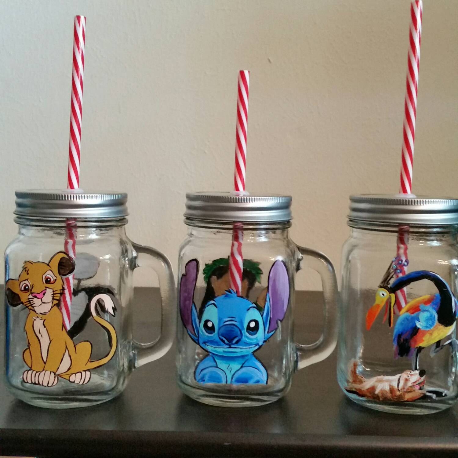 Hand Painted Mason Jar With Handle : Your Character Choice - Etsy