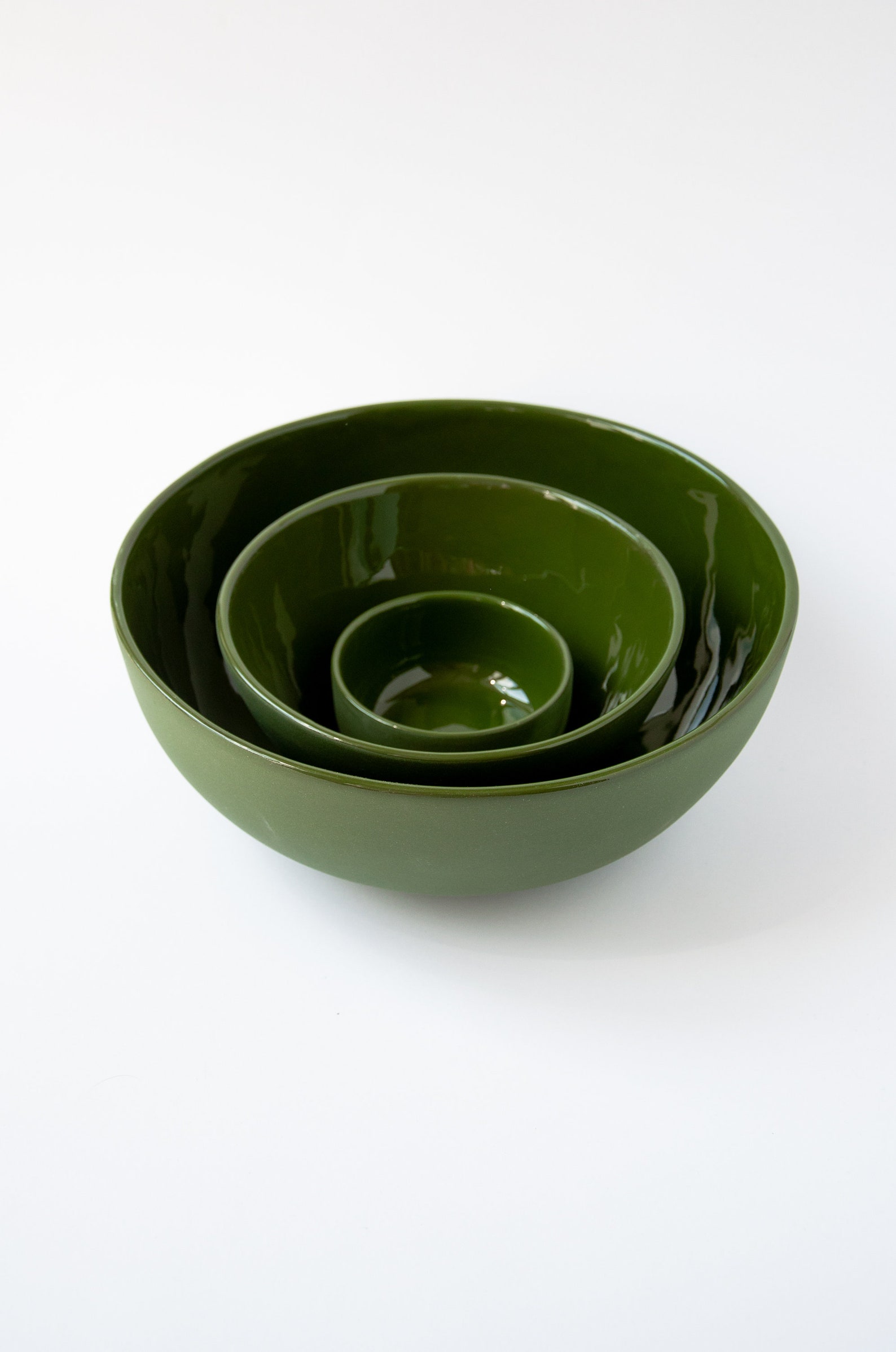 Porcelain Salad Bowl: Handmade Green Ceramic Serving Bowl - Etsy