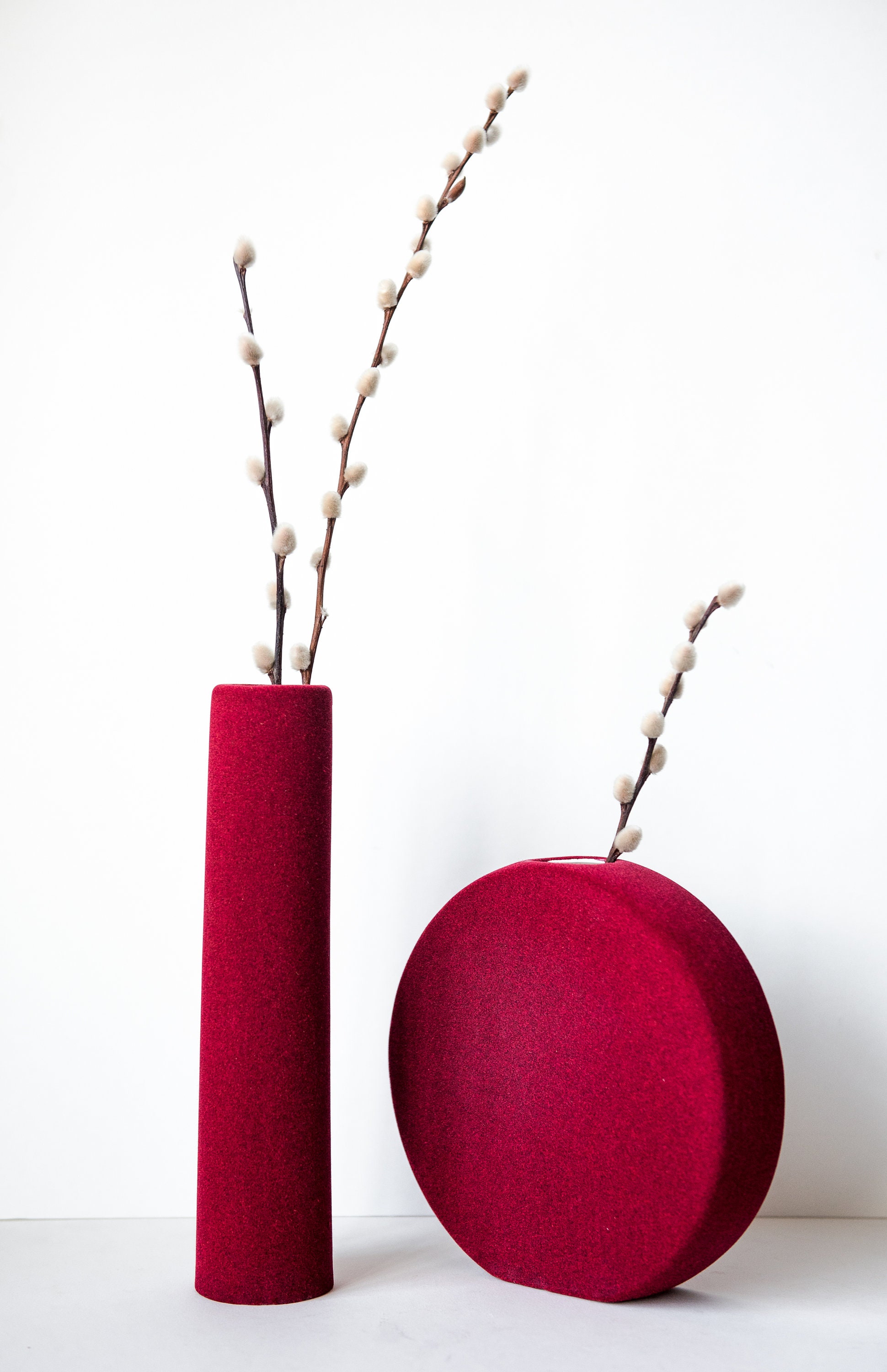 Tall Geometric Vase Ceramic Set of Home Decor Objects Bud Vase | Etsy