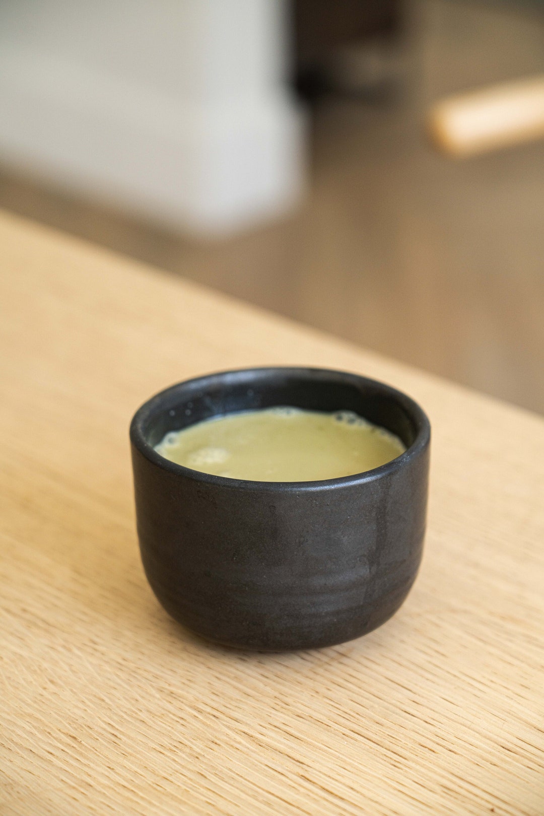 Matcha Bowl Black Stoneware Matcha Bowl Japanese Style Chawan Ceramic ...