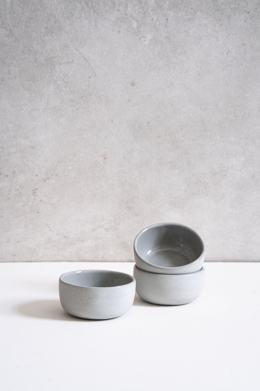 Handmade Porcelain Mini Bowl Sauce Dish Gray Sky Stoneware Dinnerware ...