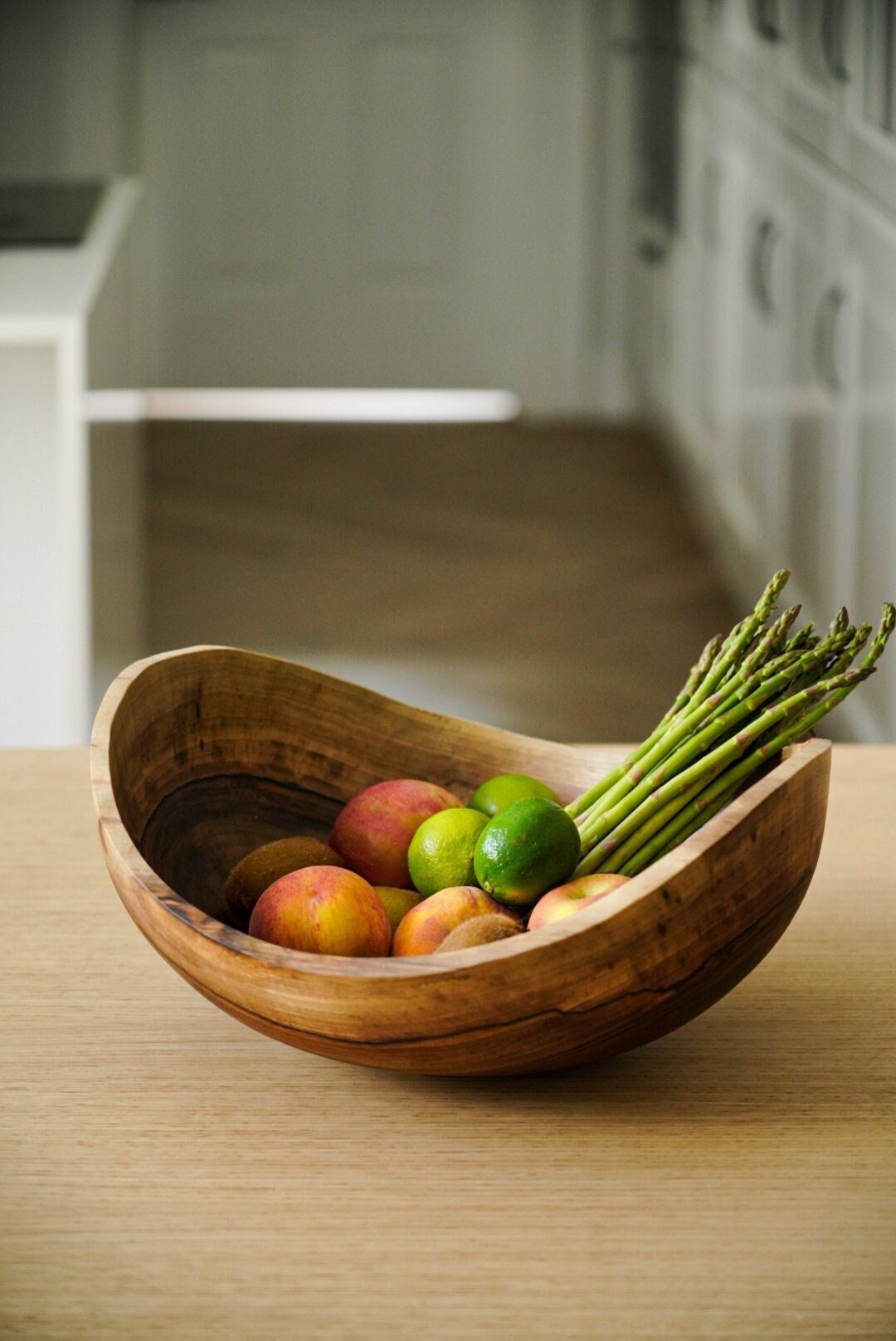 Large Fruit Bowl Wedding Gift Large Wood Bowl Dough Wood Salad Bowl ...