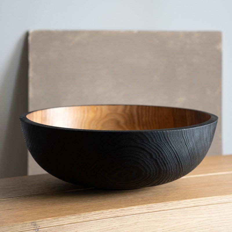 Charred Wood Fruit Bowl - Etsy