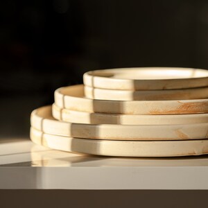 Handmade Beige Stoneware Dinner Plate: Organic Ceramic Dinnerware - Etsy