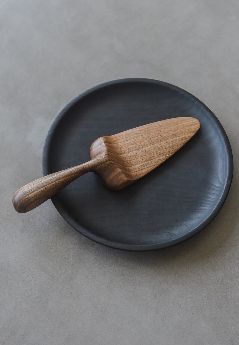Wood Pie Server Wedding Cake Server Walnut Wood Pastry Server - Etsy