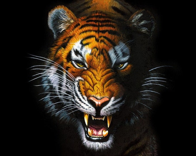 Cat Fabric Animal Kingdom Tiger Panel Digital Robert Kaufman - Etsy